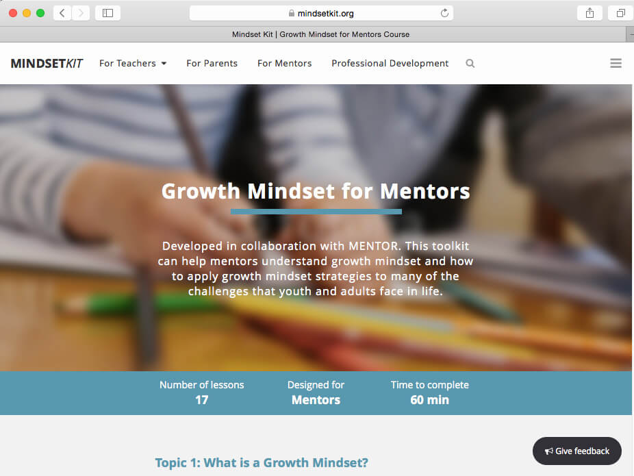 Growth Mindset for Mentors Toolkit & Upcoming Webinar - National ...